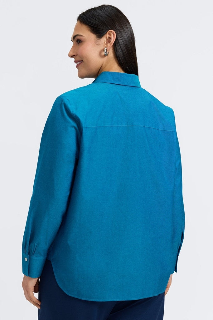 Meghan Plus No Iron Pinpoint Long Sleeve Shirt