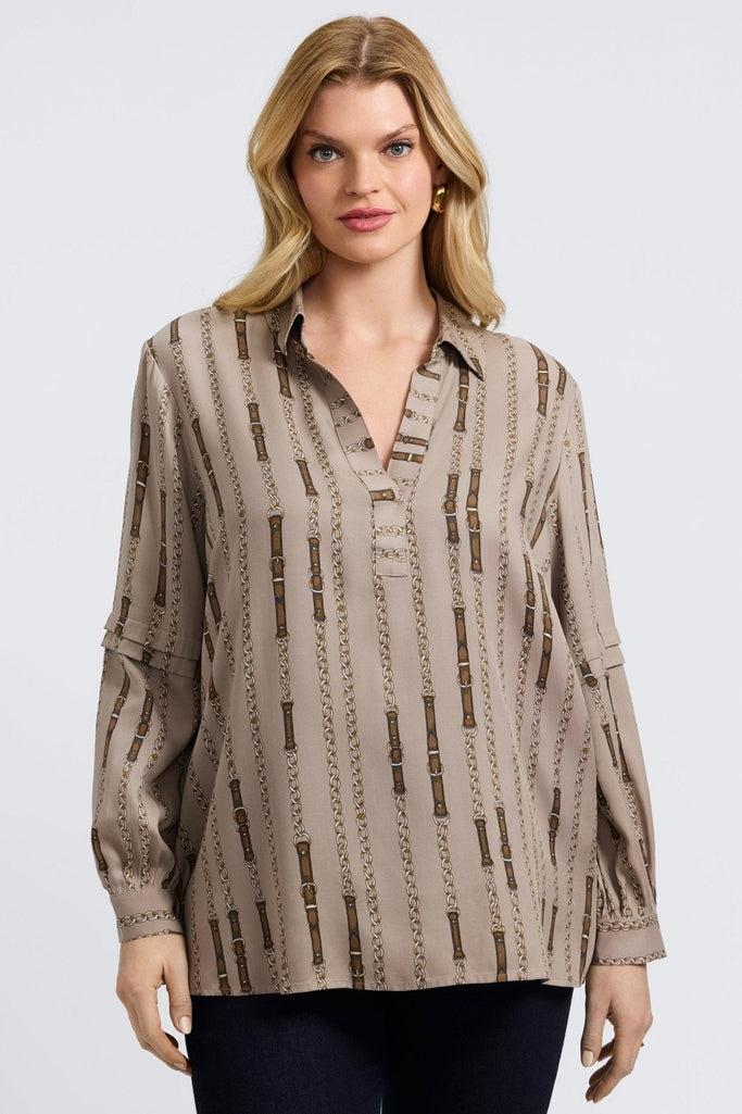 Frankie Plus Chain Stripe Long Sleeve Popover Shirt – Foxcroft